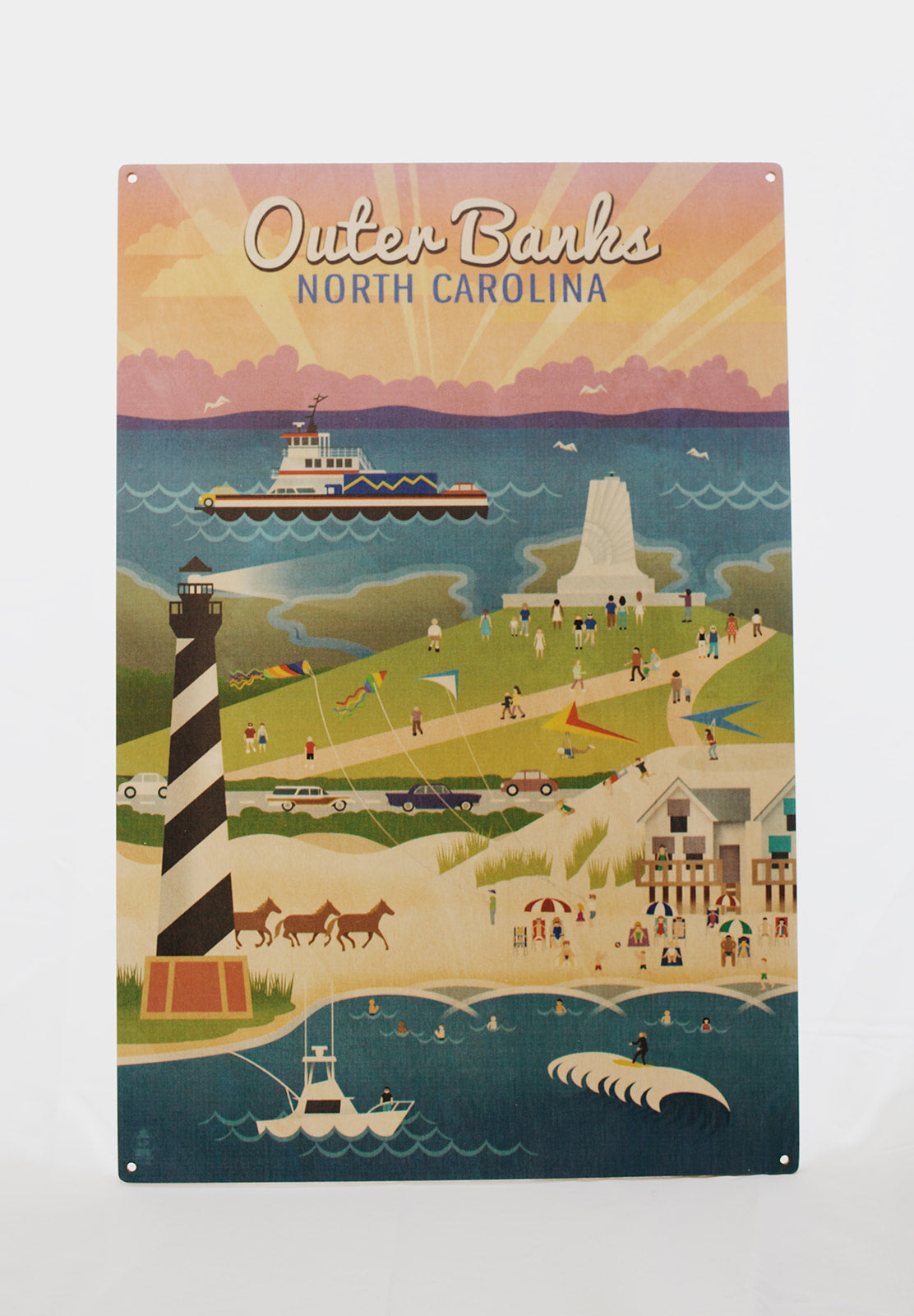 Outer Banks Scene Wooden Sign – Hatteras Island Boardsports